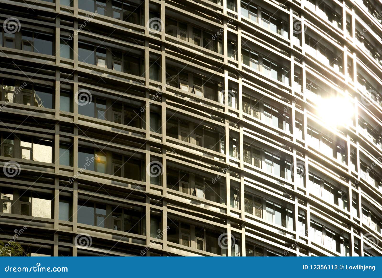 Sun Rays on Windows of Modern Building Stock Image - Image of glass ...
