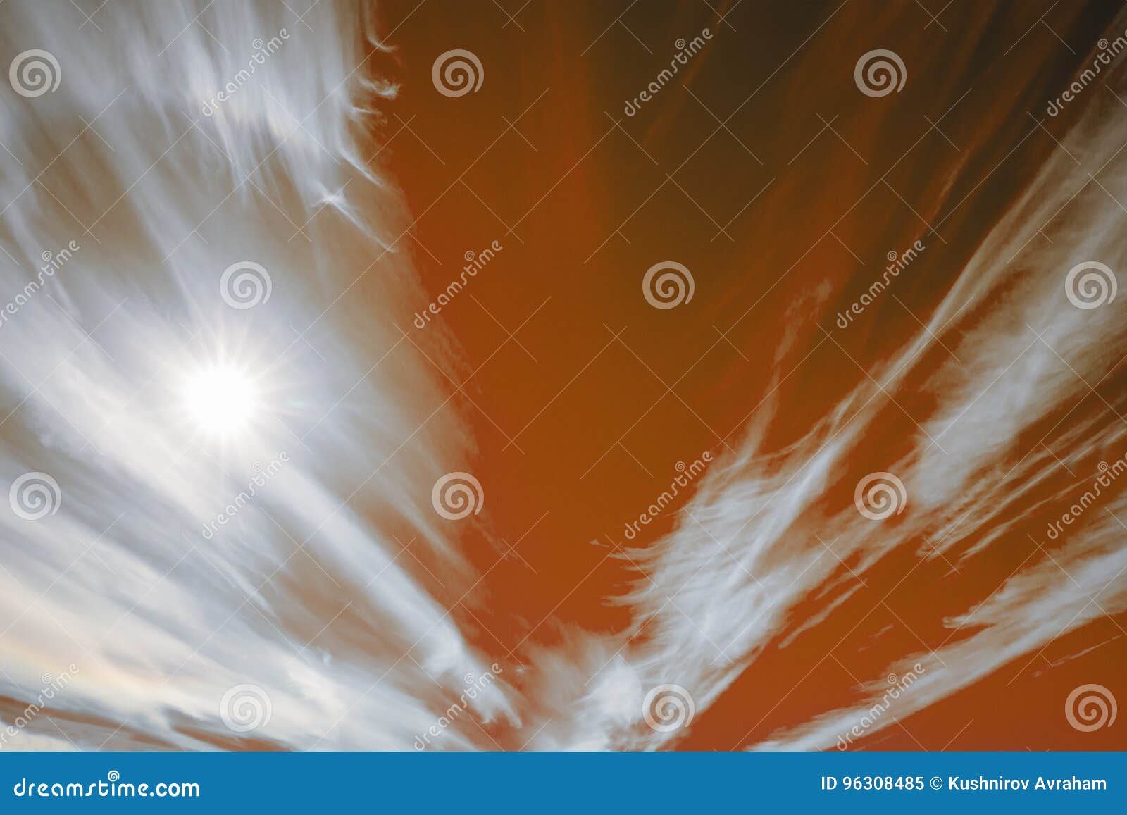 The Sun through the Red and White Fire Stock Illustration ...