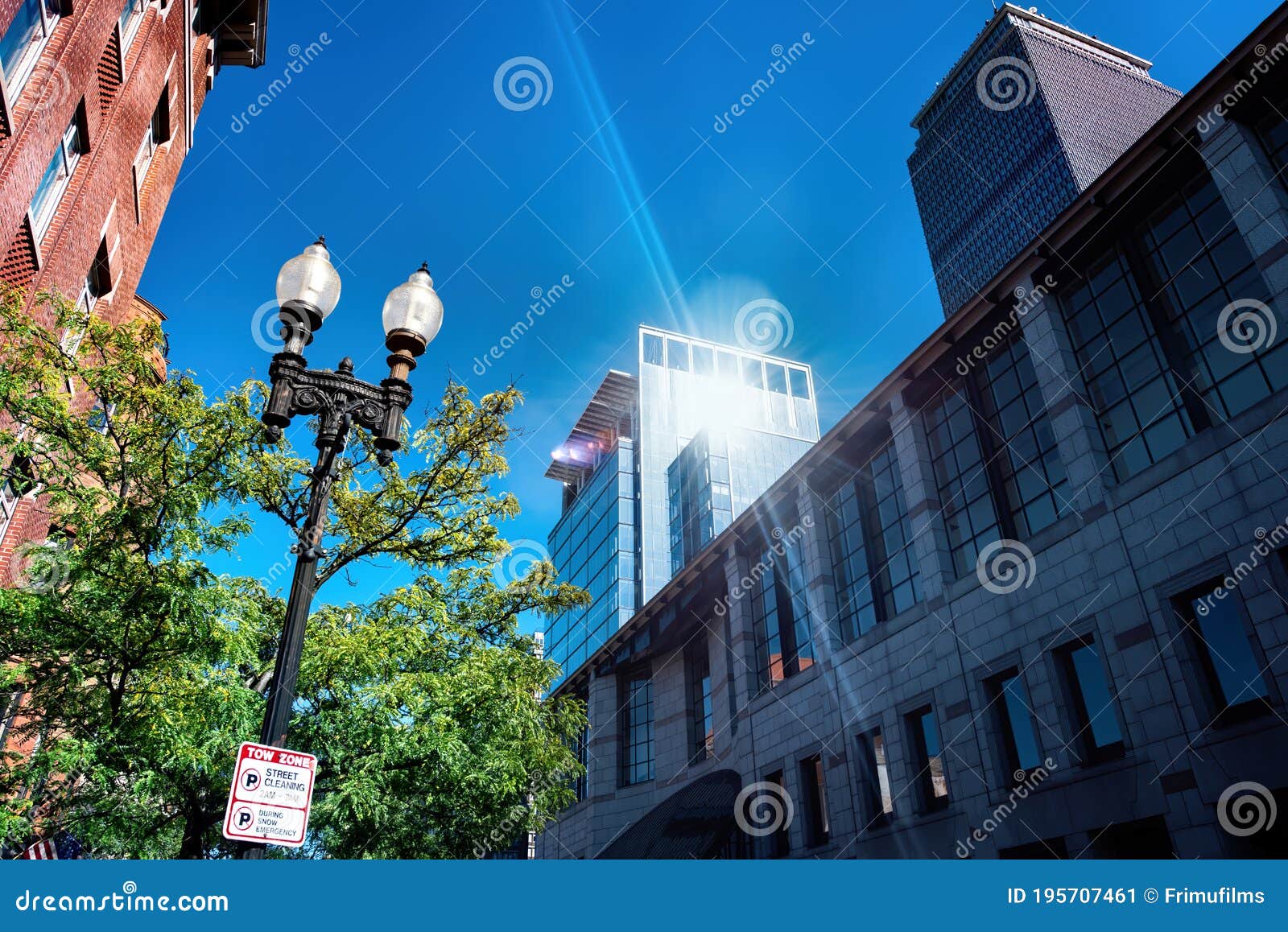 Sun Reflected in a Modern Building in Boston, USA Stock Image - Image ...