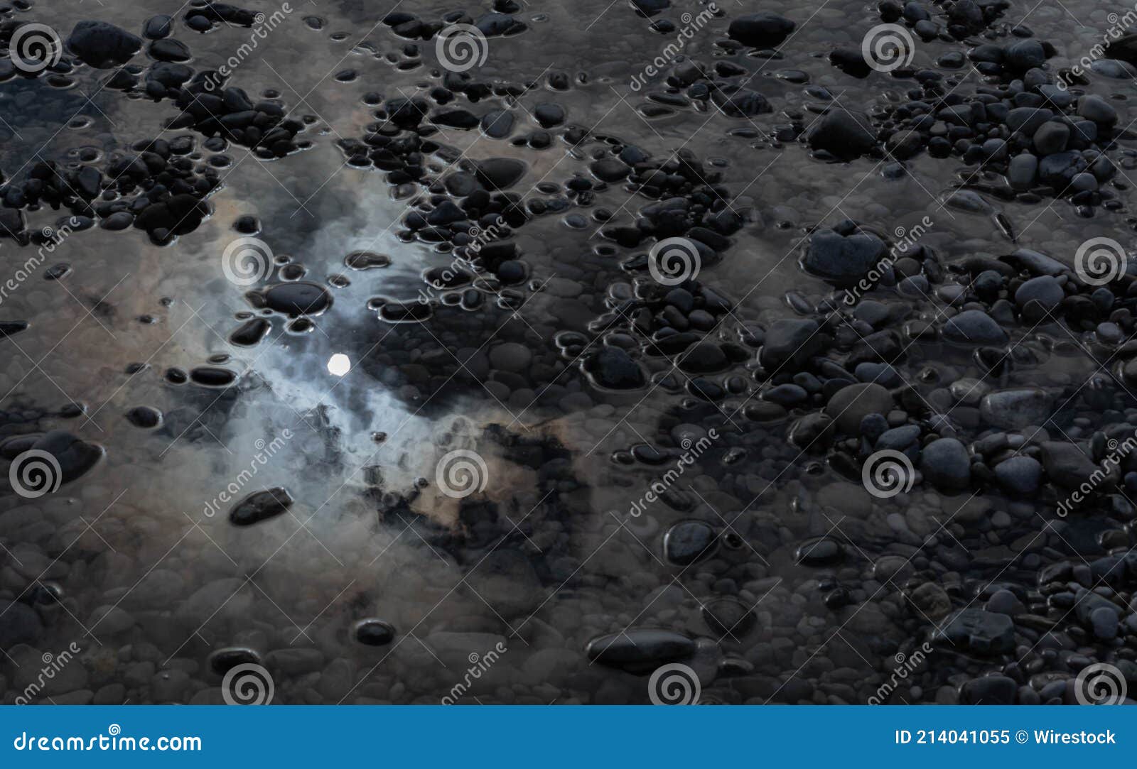The Sun Reflected in a Puddle Stock Image - Image of walk, puddle ...