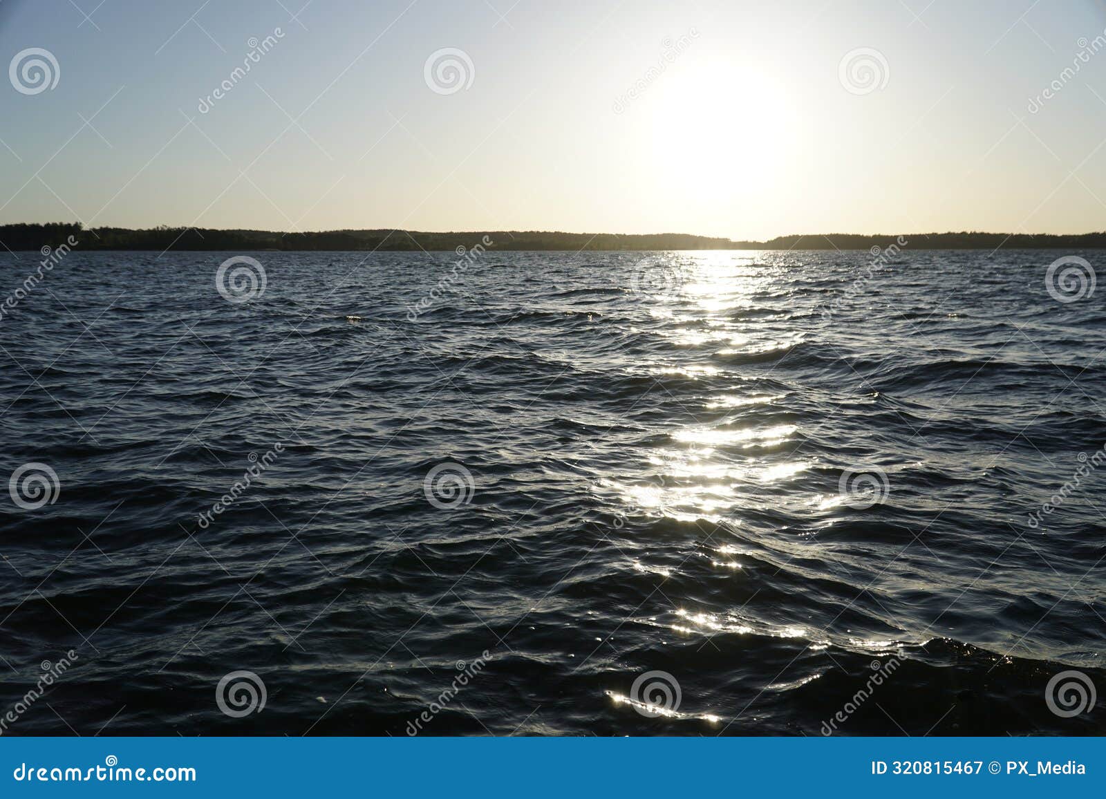 Sun Reflecting in Lake Water Surface Stock Image - Image of masuria ...