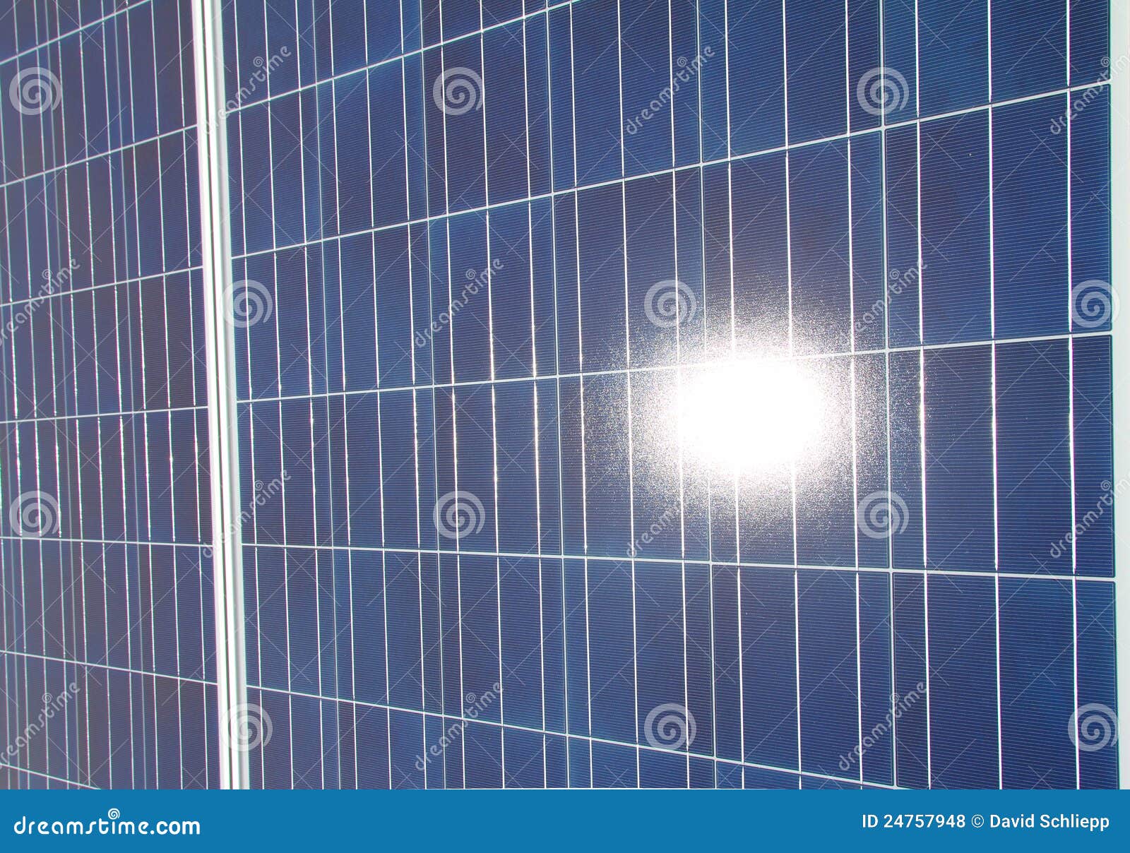 Sun Reflecting in Solar Panel Array Stock Photo - Image of panel ...