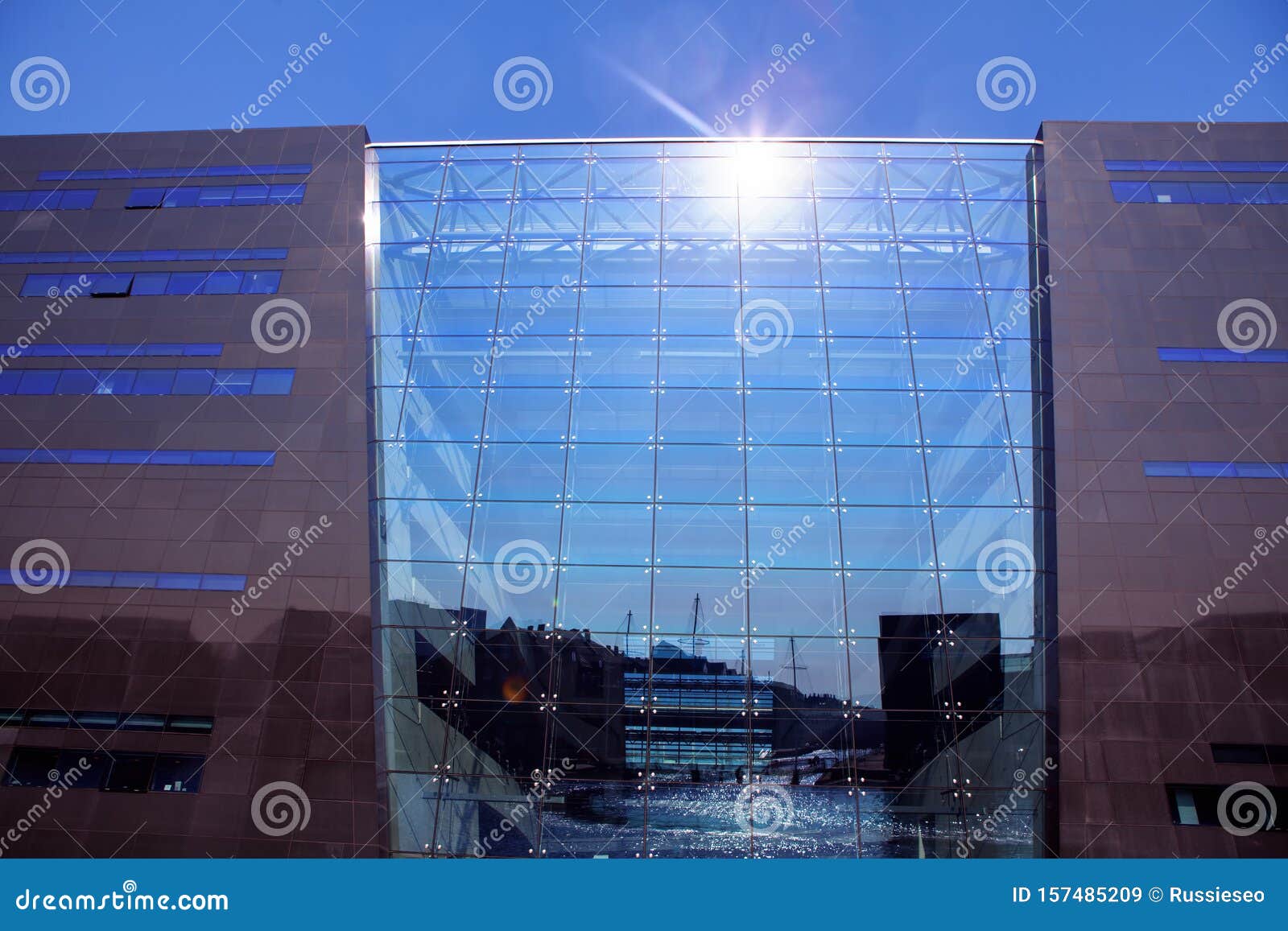 Reflection in Modern Buildings Stock Image - Image of construction ...