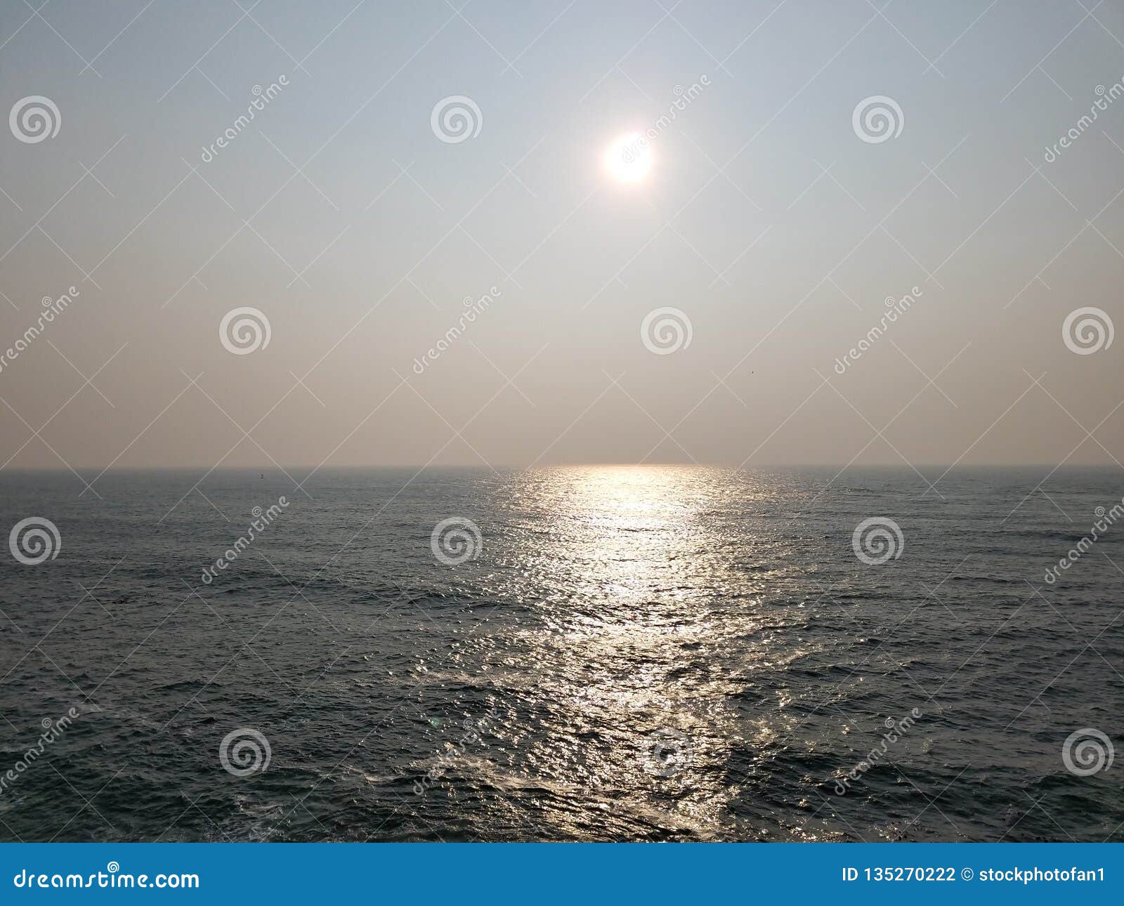 Sun with Reflection Over Ocean or Sea Water Stock Photo - Image of ...