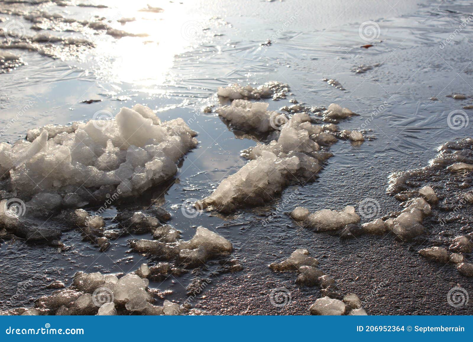 Sun reflection in a puddle stock photo. Image of puddle - 206952364