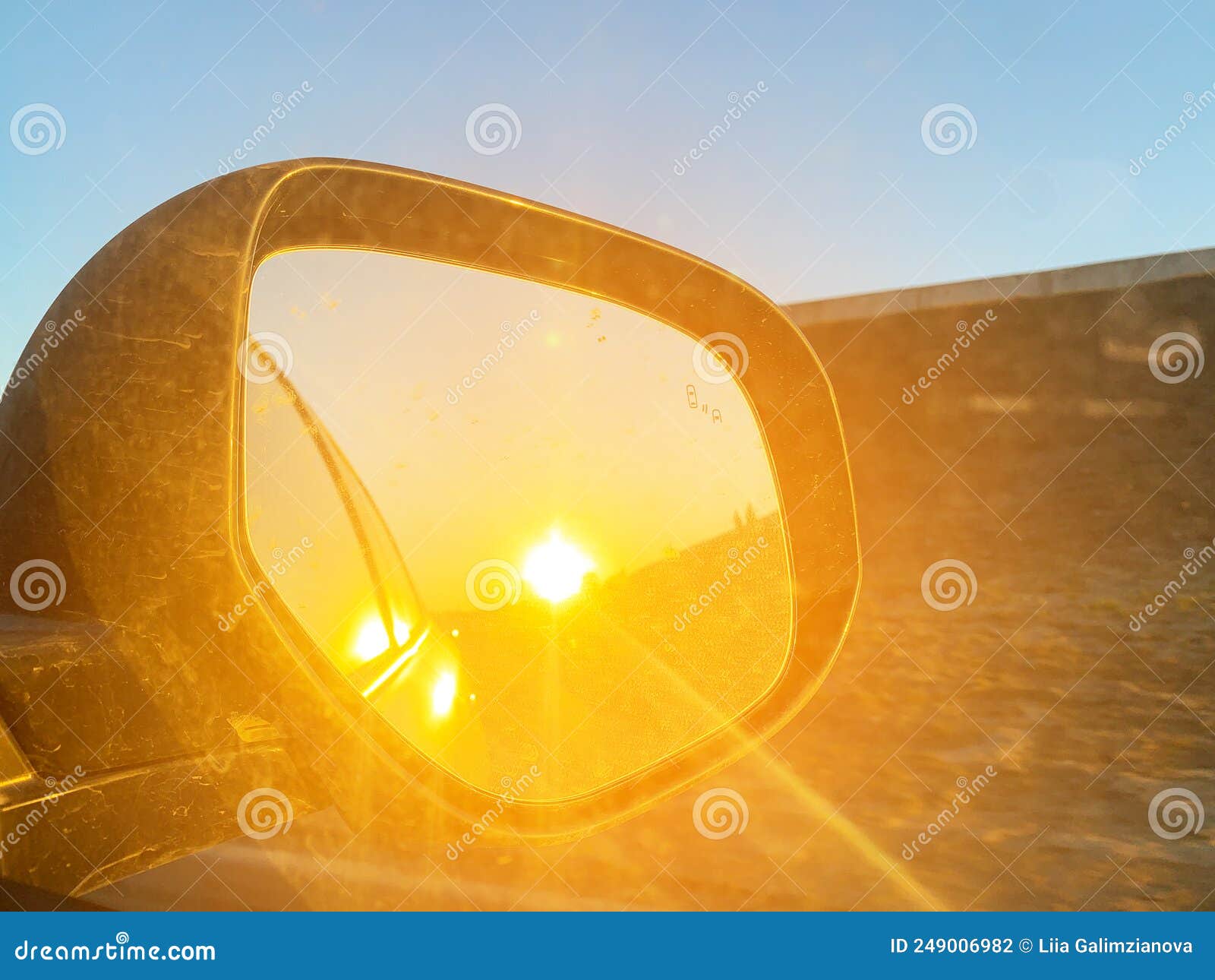Sun Reflection in Side Mirror Stock Photo - Image of outdoor, rearview ...