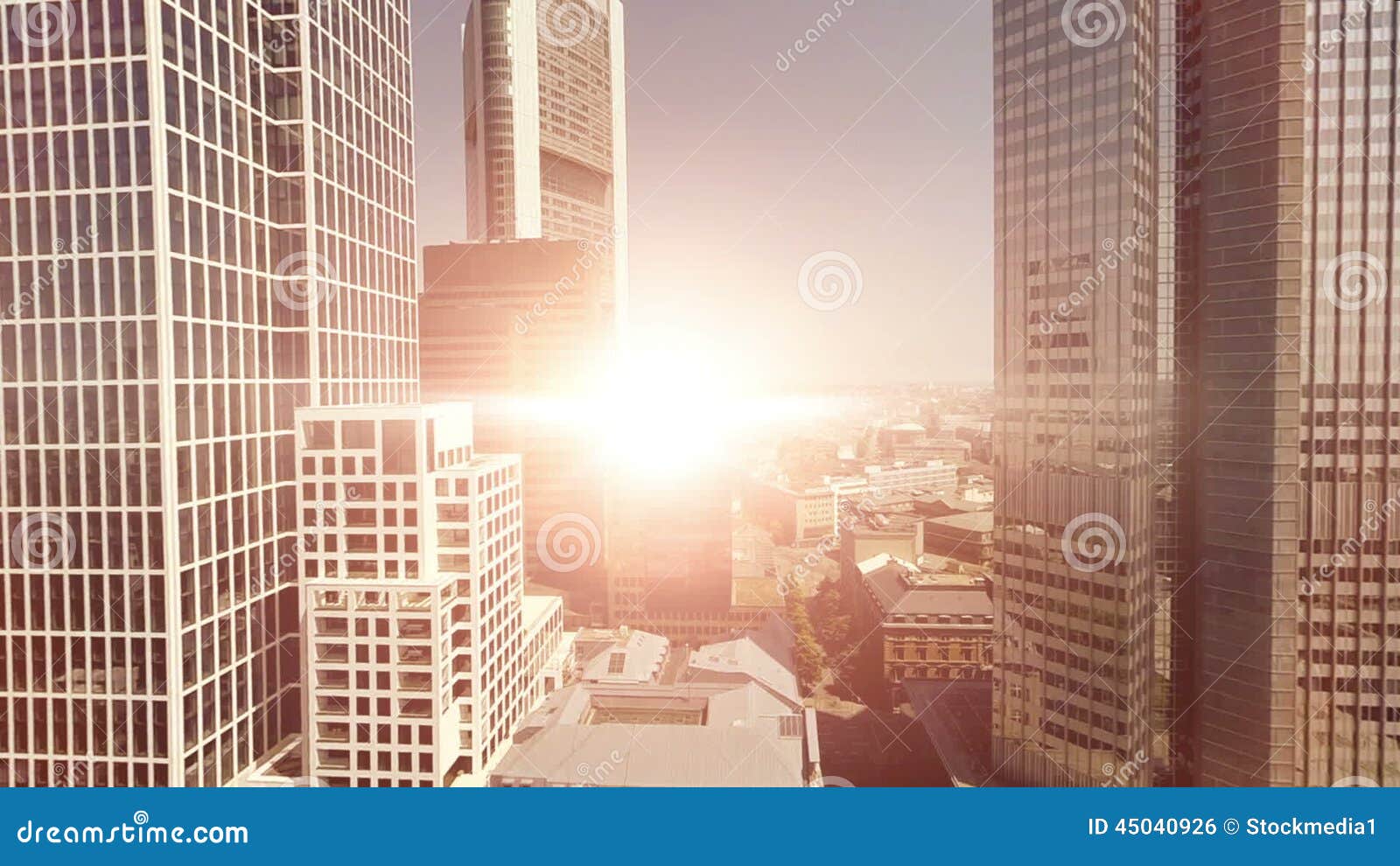 Sun Reflection in Skyscraper Towers Stock Footage - Video of buildings ...
