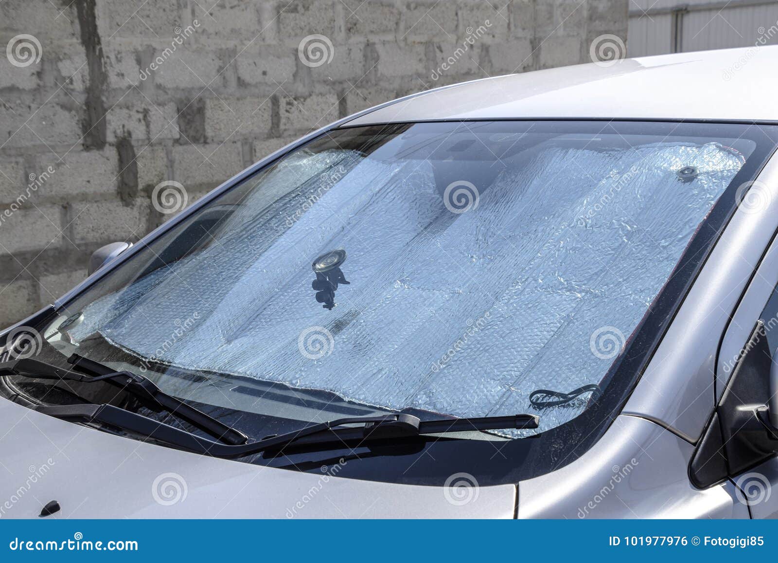 Sun Reflector Windscreen. Protection of the Car Panel from Direc Stock ...