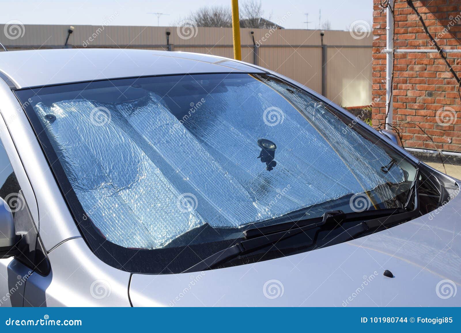Sun Reflector Windscreen. Protection of the Car Panel from Direc Stock ...