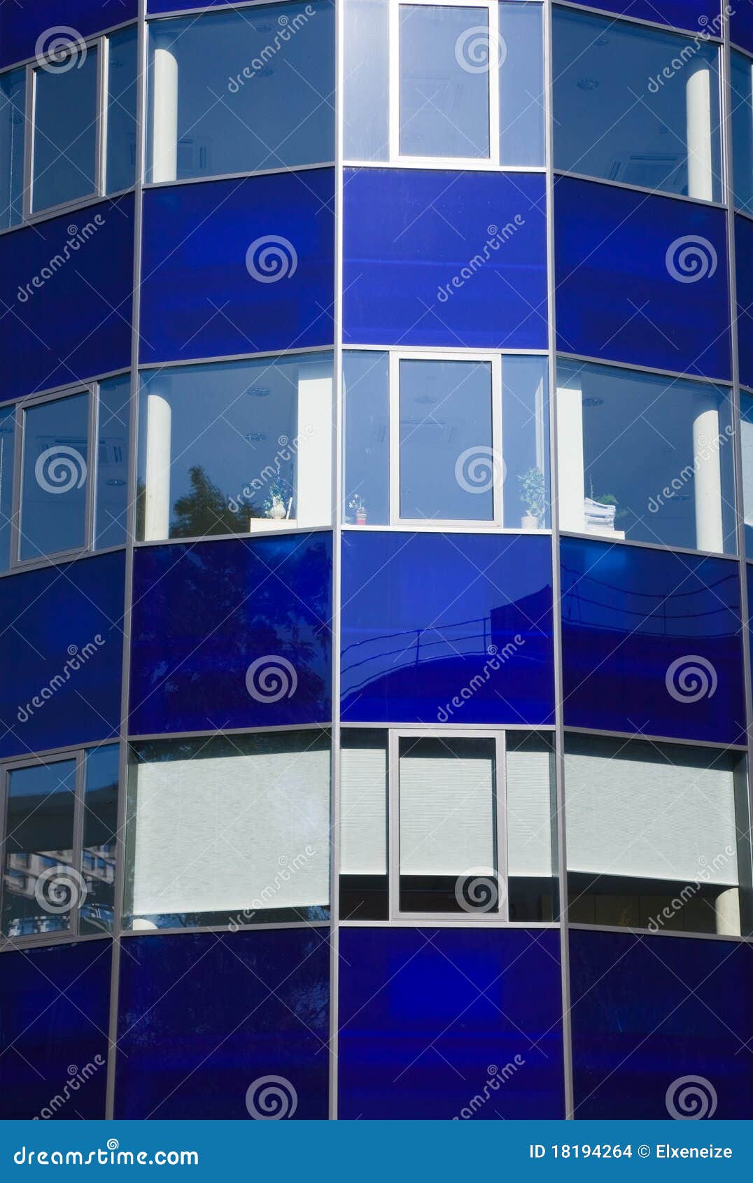 The Sun Reflects in a Blue Facade Stock Photo - Image of rise, geometry ...