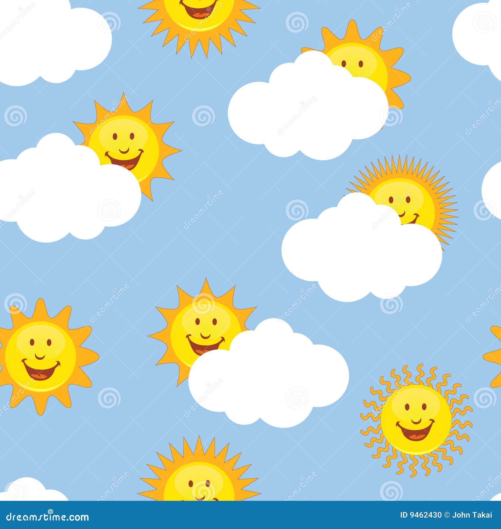 Sun Repeating stock vector. Illustration of happy, decoration - 9462430