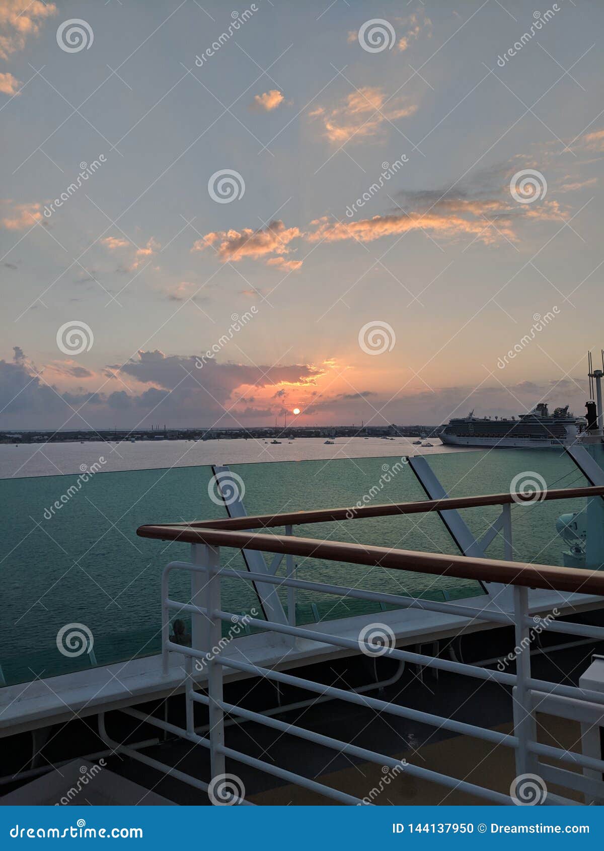Sun rise from cruise ship stock photo. Image of ship - 144137950