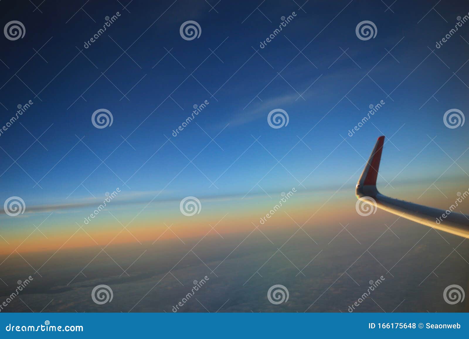 The Sun Rise Morning View from Airplane Window Stock Photo - Image of ...