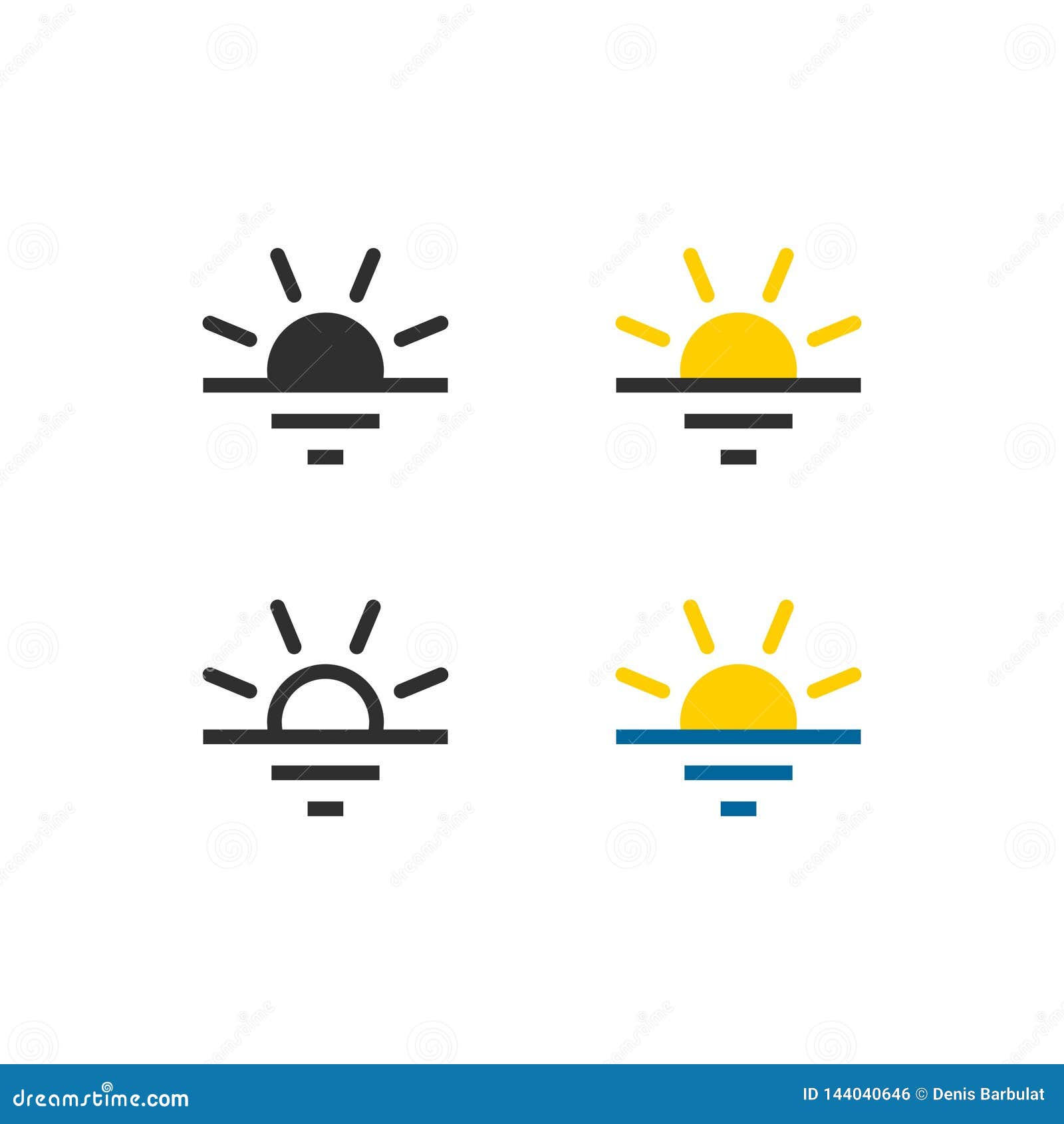 Sun rise and sun set icon stock vector. Illustration of mark - 144040646