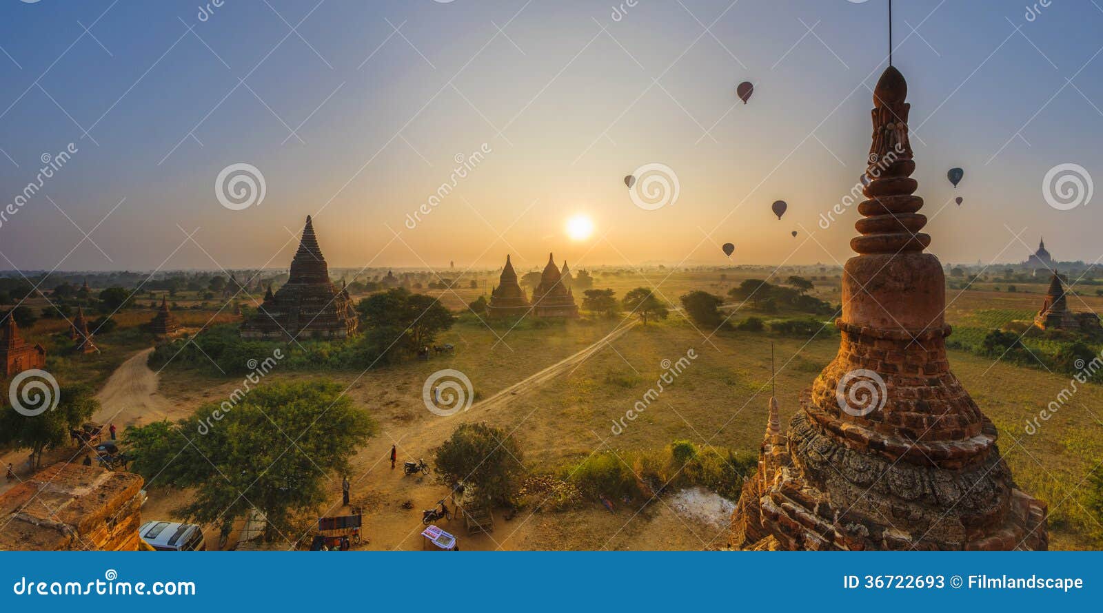 Sun Rises in Bagan, Myanmar Stock Image - Image of bagan, morning: 36722693
