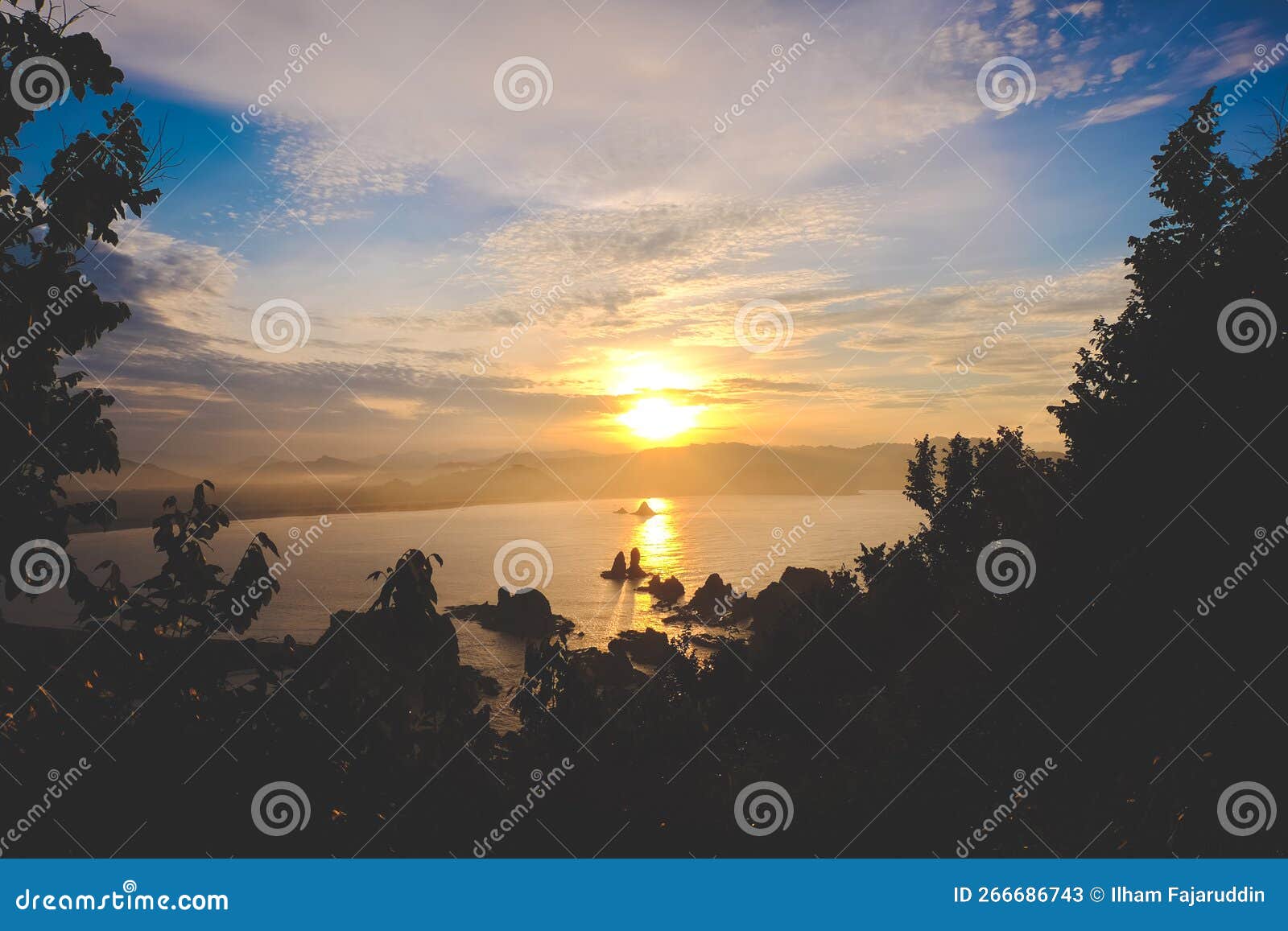 The Sun Rises from the Eastern Horizon, Papuma - Jember, Indonesia ...