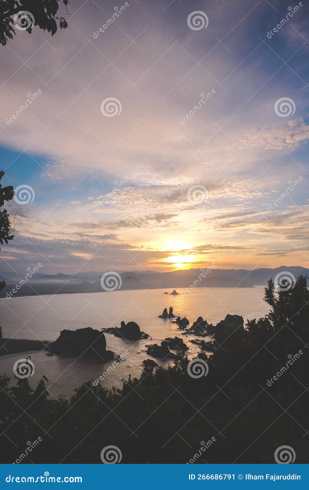 The Sun Rises from the Eastern Horizon, Papuma - Jember, Indonesia ...