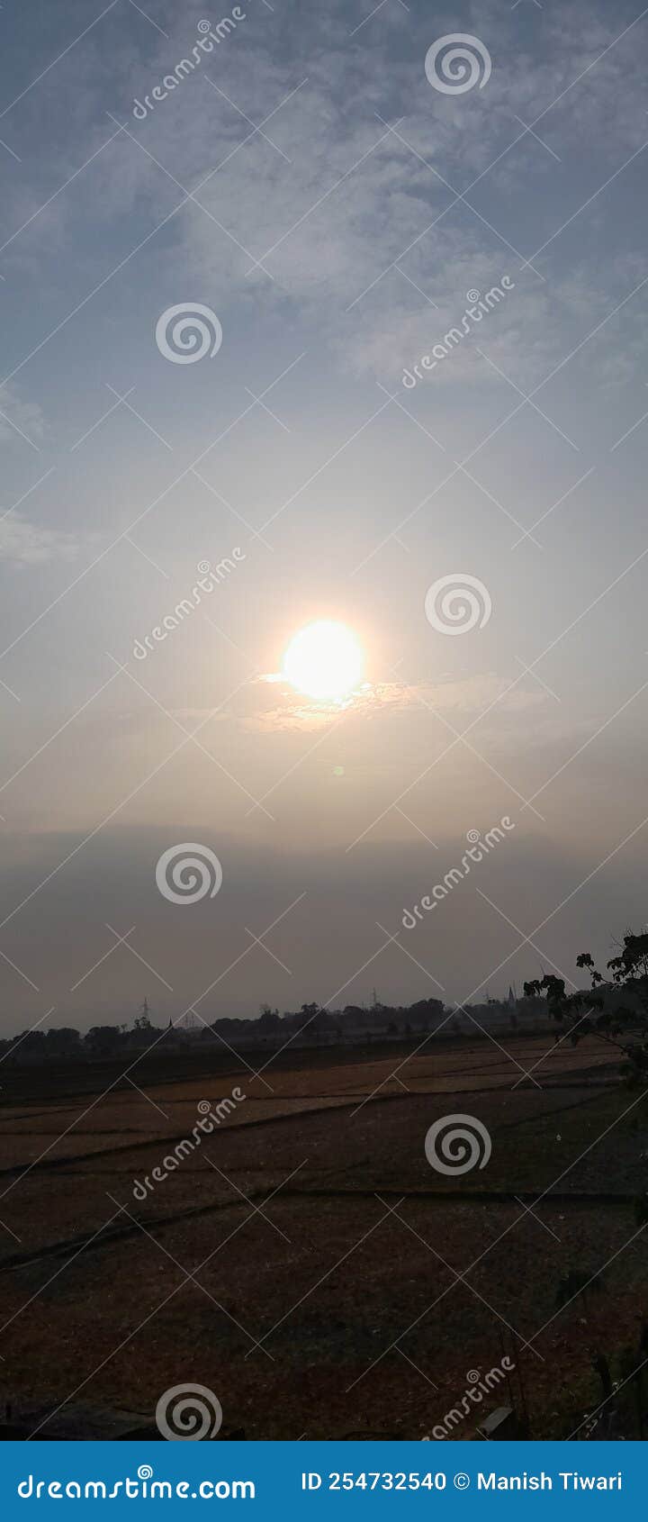 Sun rises with no cloud stock photo. Image of morning - 254732540