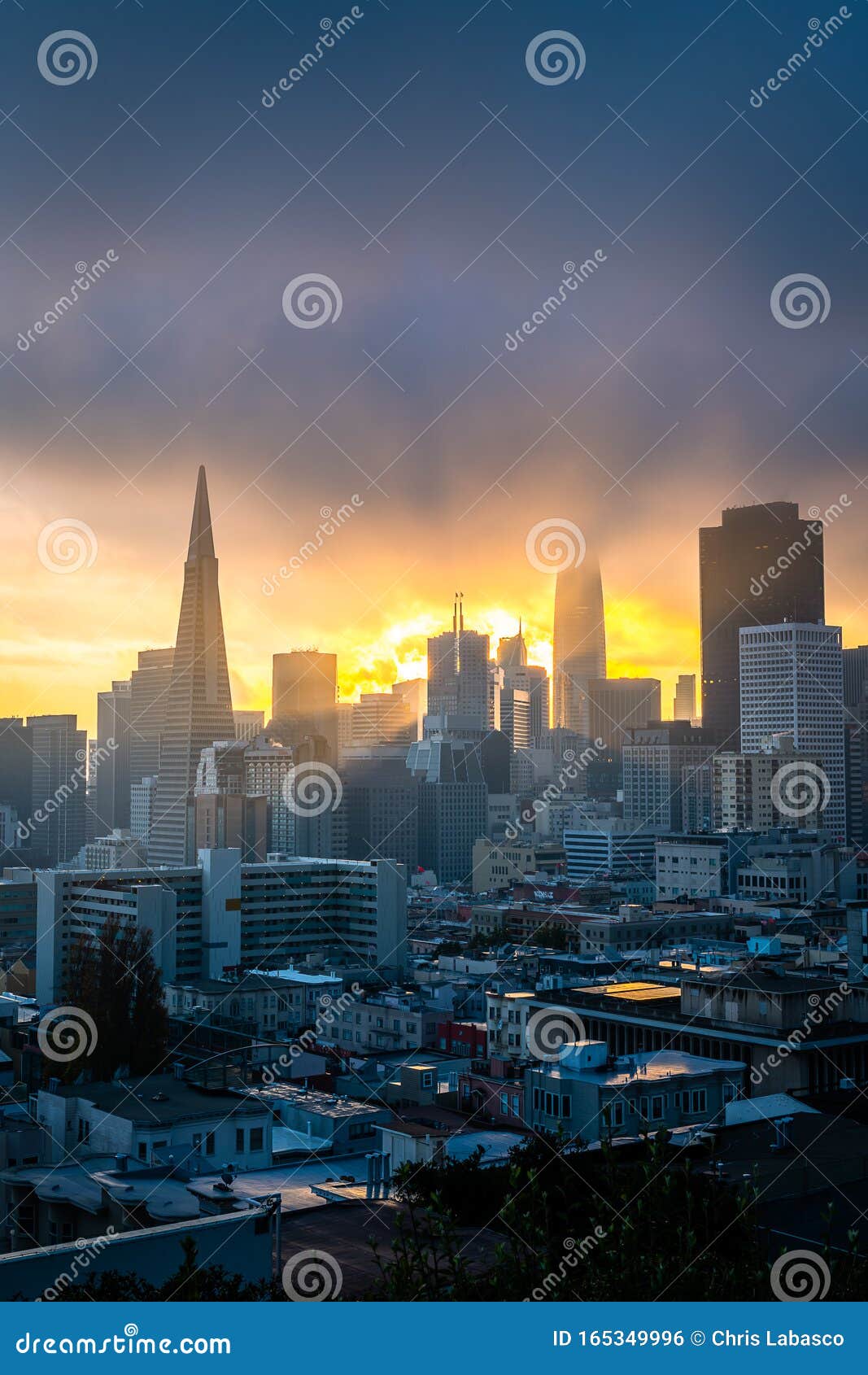 Ina Coolbrith Park at Sunrise Stock Photo - Image of lookout, landmark ...