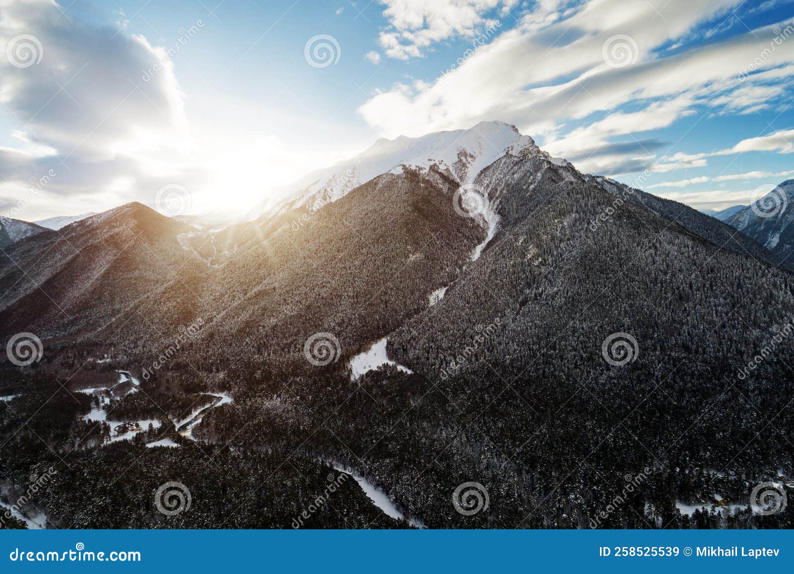 Sun Rising Above the Mountains Stock Image - Image of nature ...