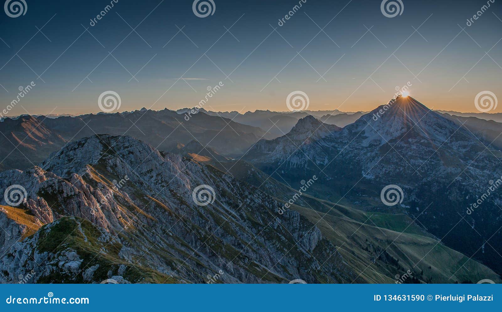 Sun Rising Behind the Mountains Stock Photo - Image of lombardy ...