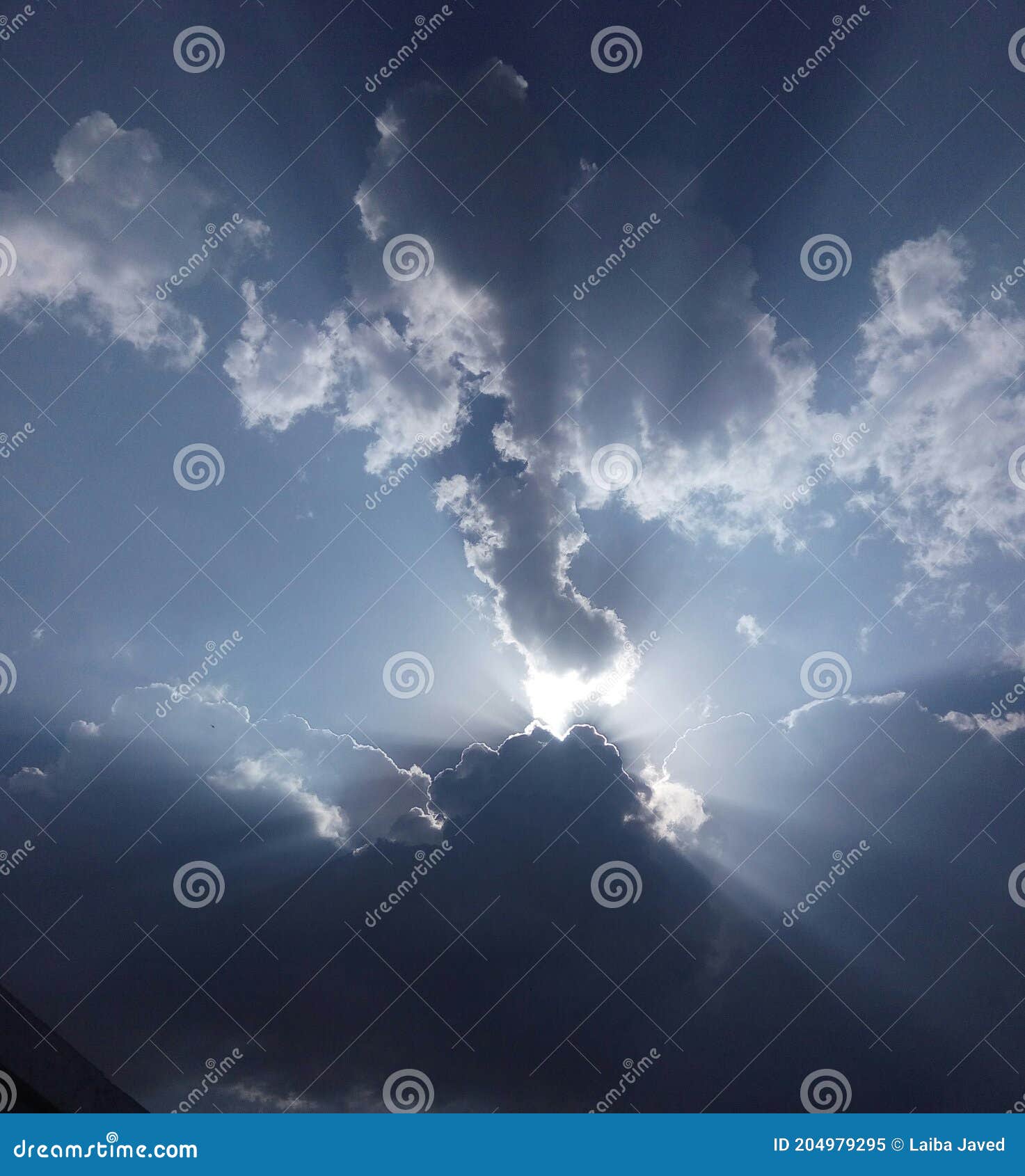 Sun is Rising from the Clouds. Beautiful Veiw Stock Image - Image of ...