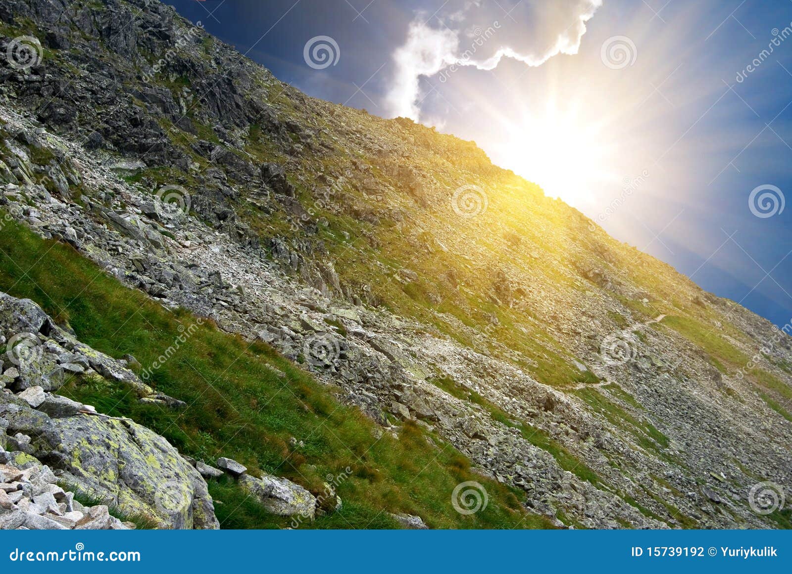 Sun rising from a mountain stock photo. Image of majestic - 15739192