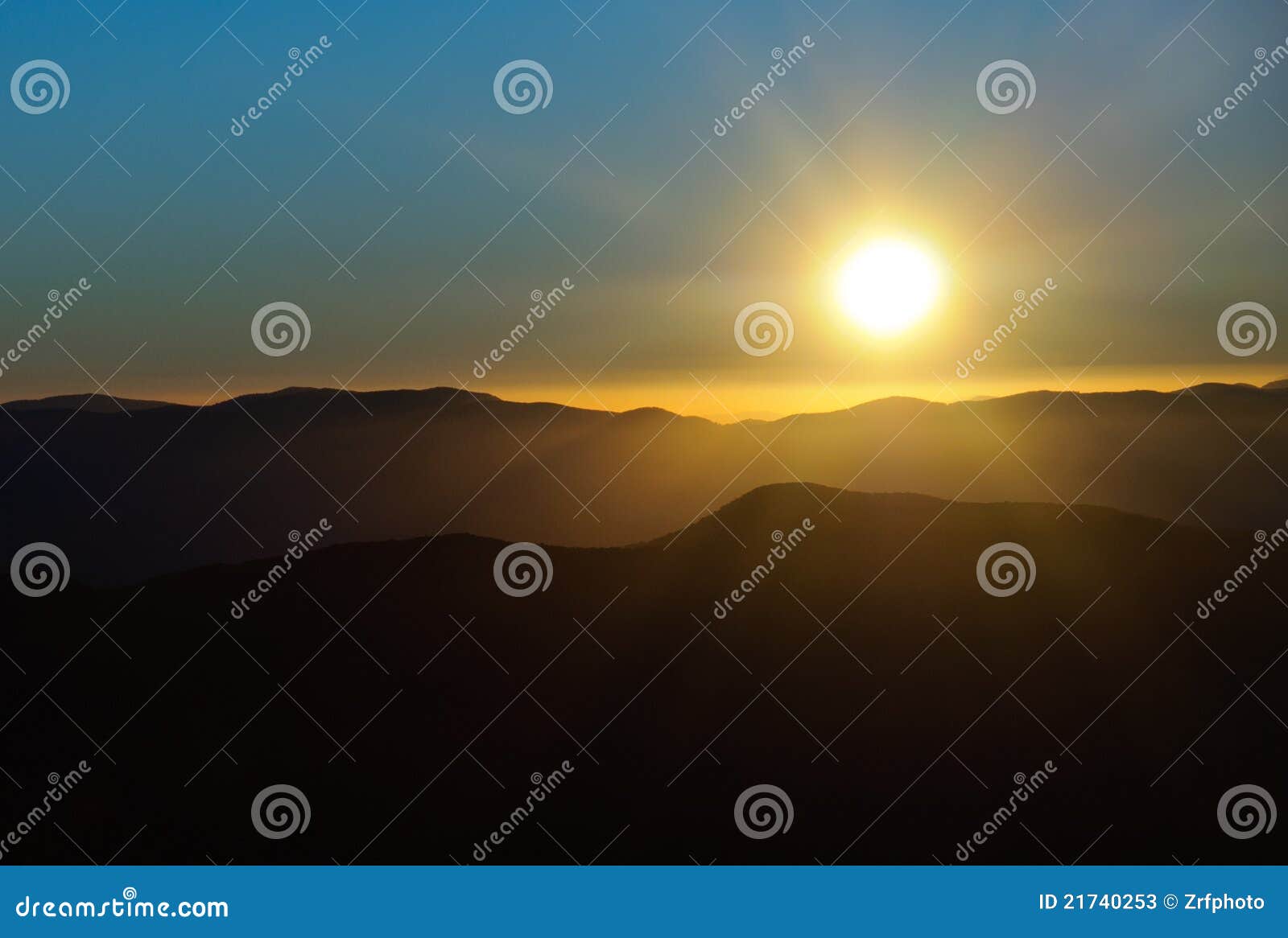 Sun Rising Over the Great Smoky Mountains Stock Image - Image of ...