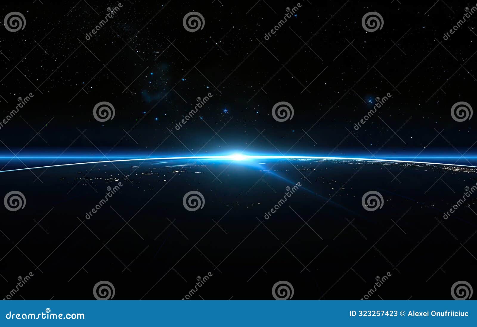 The Sun is Rising Over the Planet Earth in Outer Space Stock Image ...
