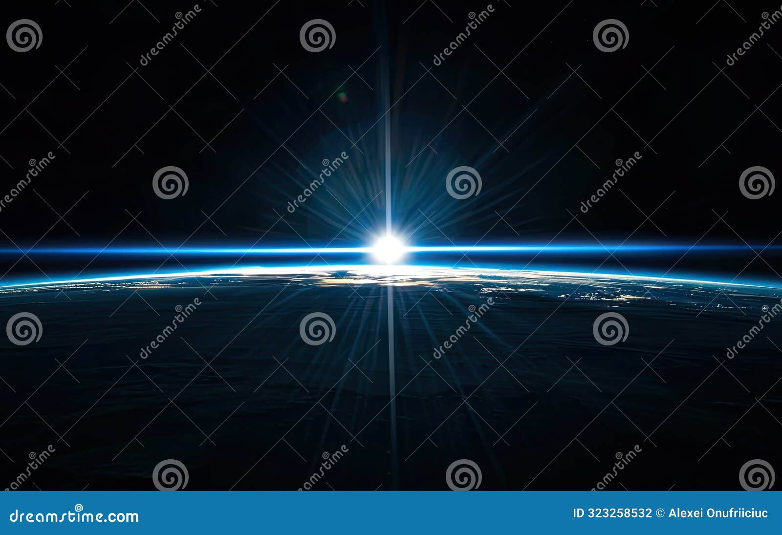 The Sun is Rising Over the Planet Earth in Outer Space Stock Photo ...