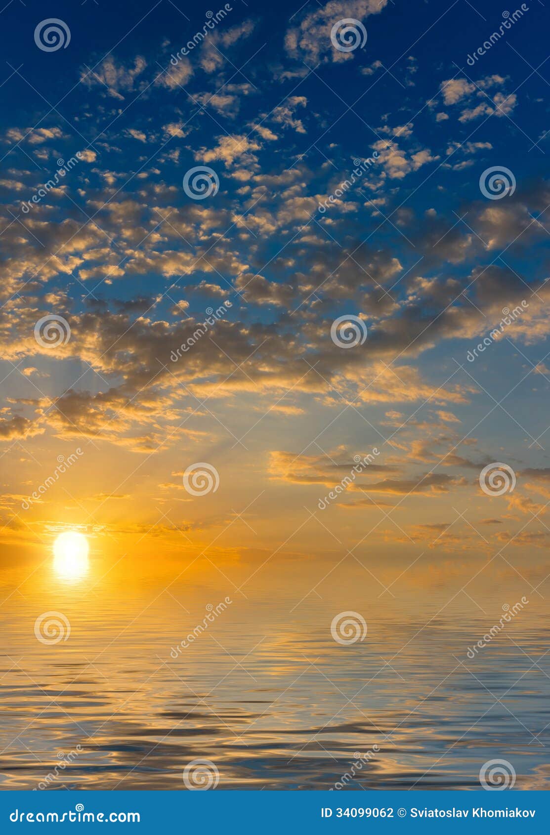 Sun Rising Over the Sea and Clouds Stock Photo - Image of romantic ...