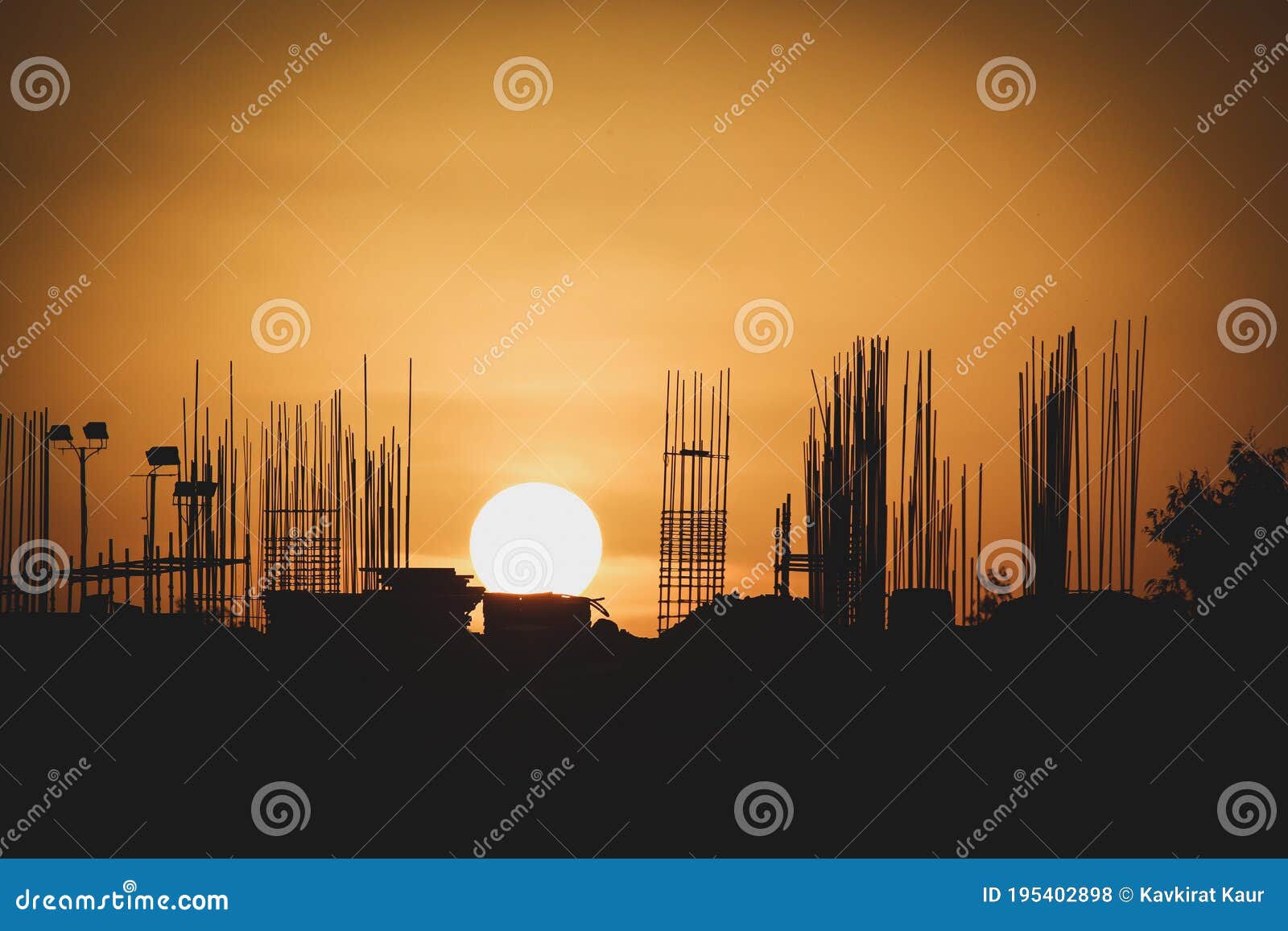 Sun Rising Over the Under Construction Building Stock Photo - Image of ...