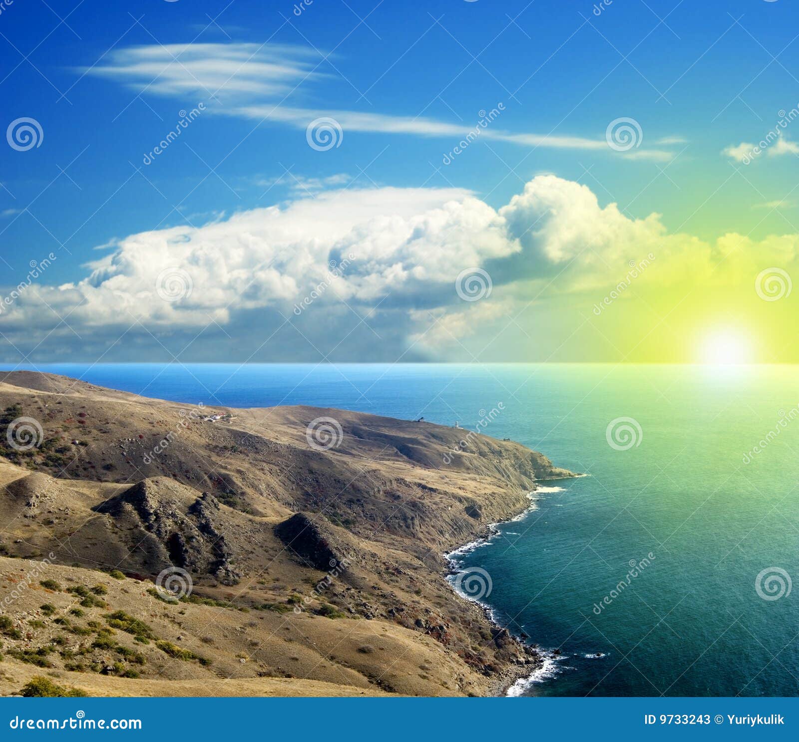 Sun rising on a sea stock image. Image of beach, outdoor - 9733243