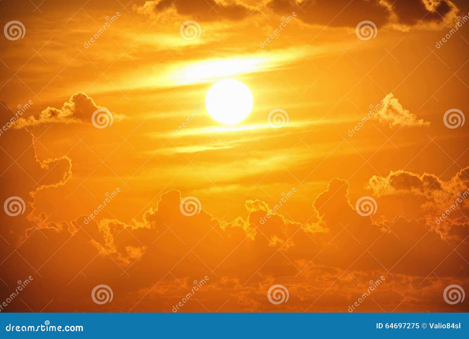 Sun is Rising in the Sky. Beautiful Sunrise with Cloudscape. Stock ...