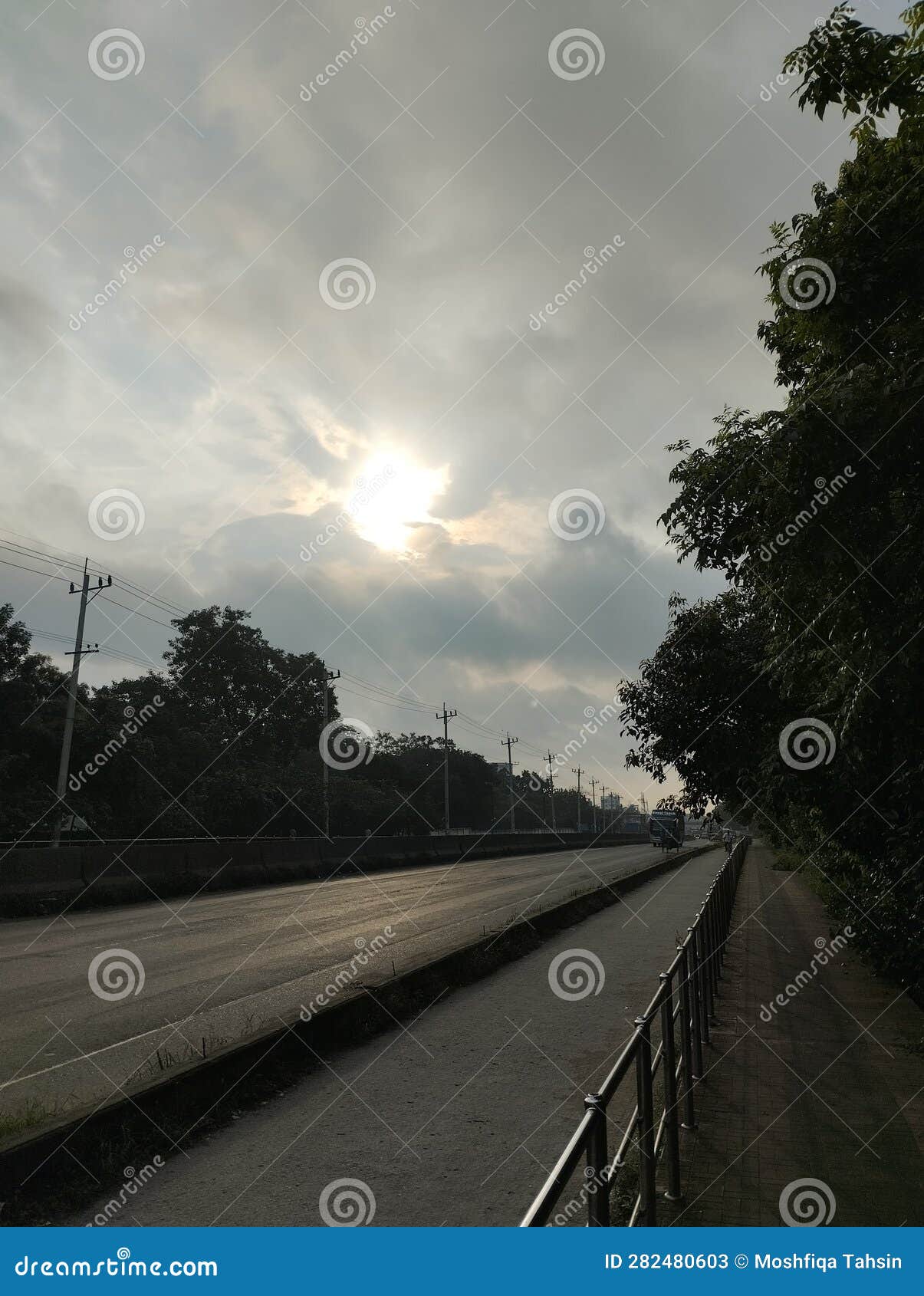 Sun Rising in the Sky in Rainy Day. Stock Image - Image of rising ...