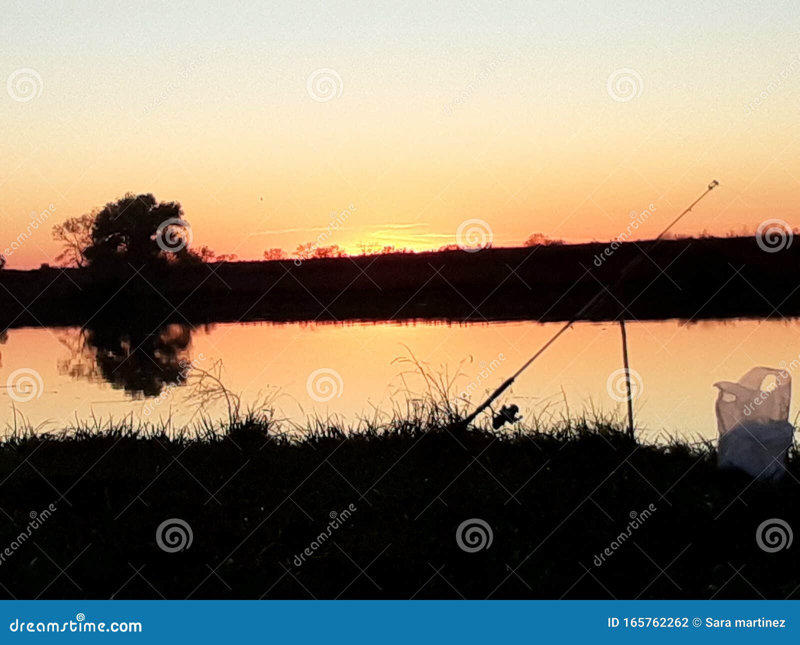 Sun on river stock photo. Image of water, fishing, trees - 165762262