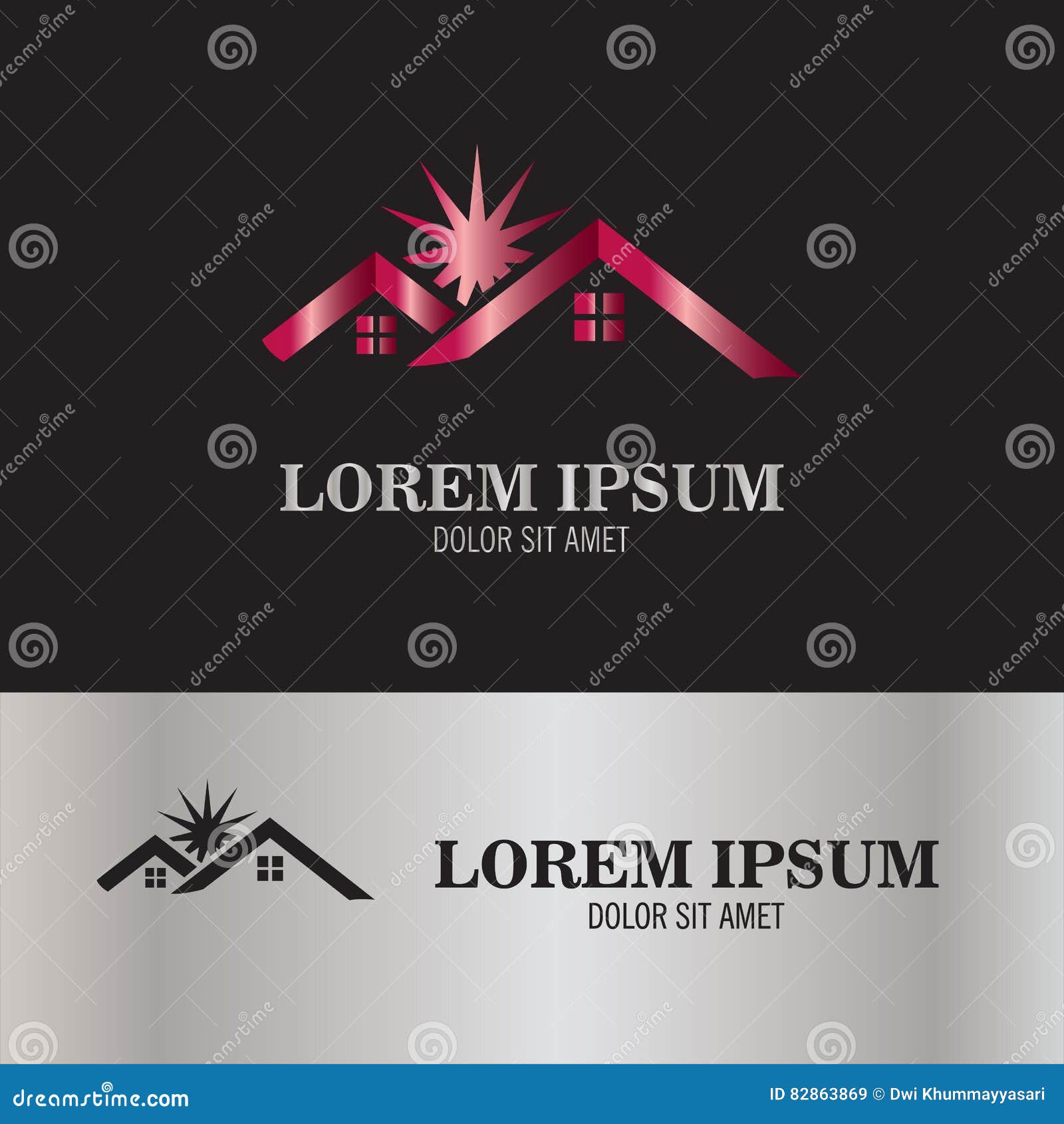 Sun roof home logo stock vector. Illustration of construction - 82863869