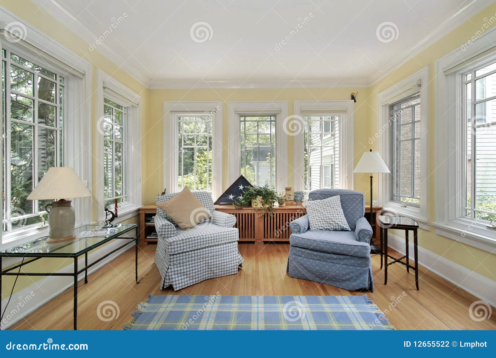 Sun room in suburban home stock photo. Image of modern - 12655522