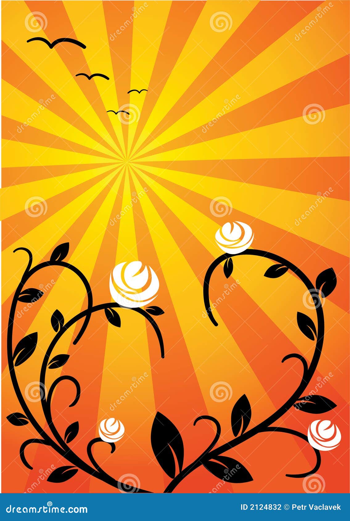 The Sun and the rose stock illustration. Illustration of design - 2124832