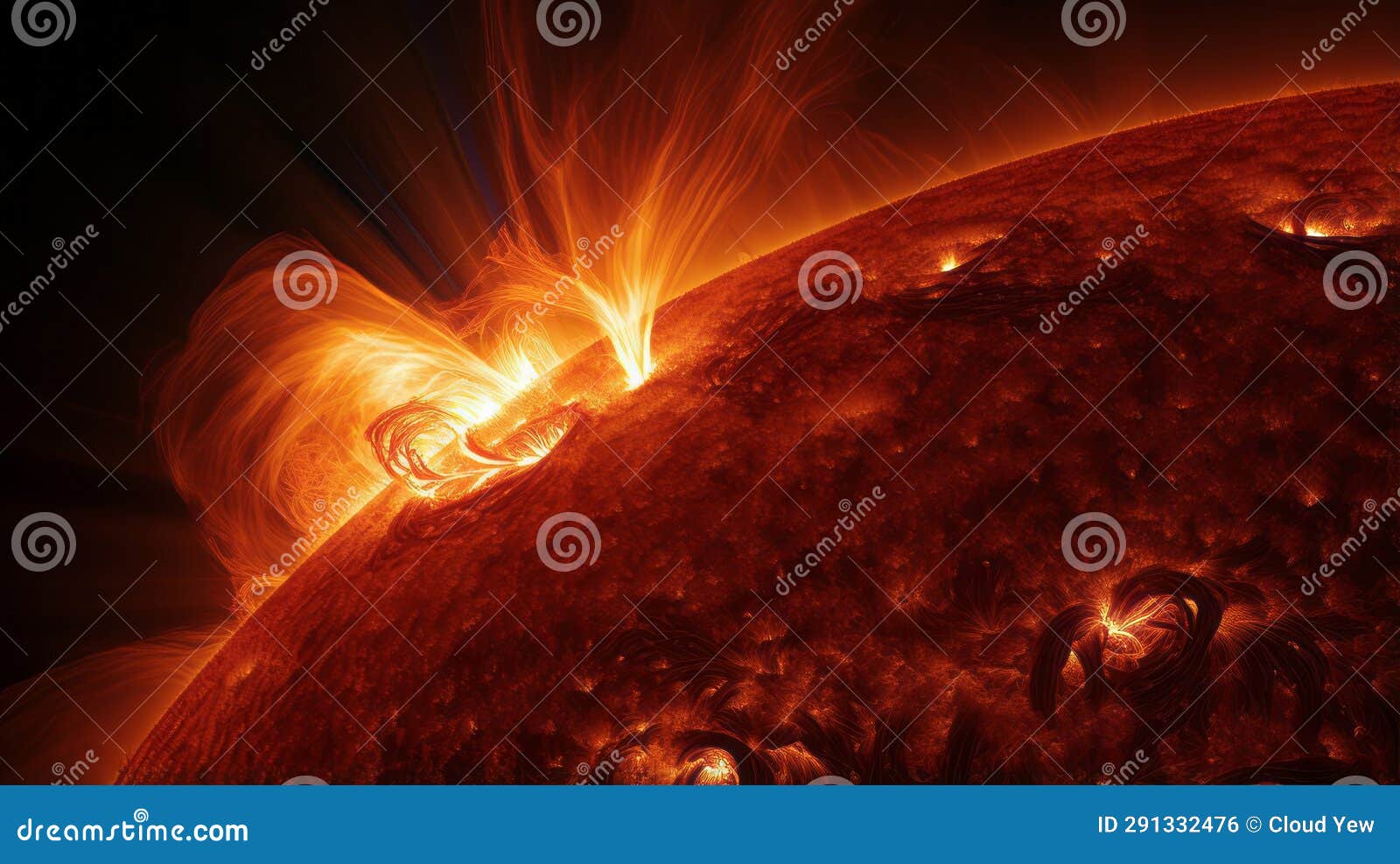 The Sun S Atmosphere Up Close Stock Illustration - Illustration of ...