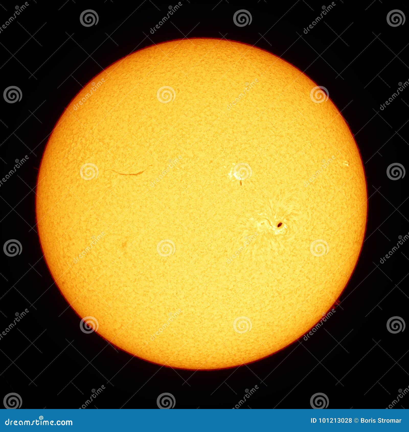 Hydrogen-alpha Sun stock photo. Image of full, surface - 101213028
