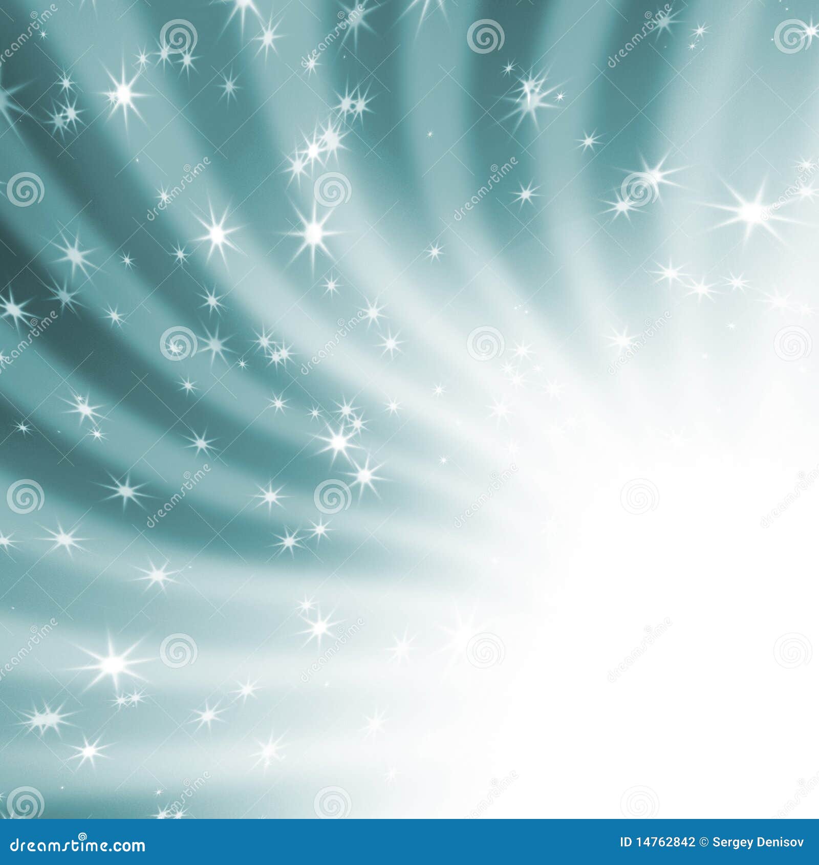 Sun S Rays on a Blue Sky with Stars Stock Illustration - Illustration ...