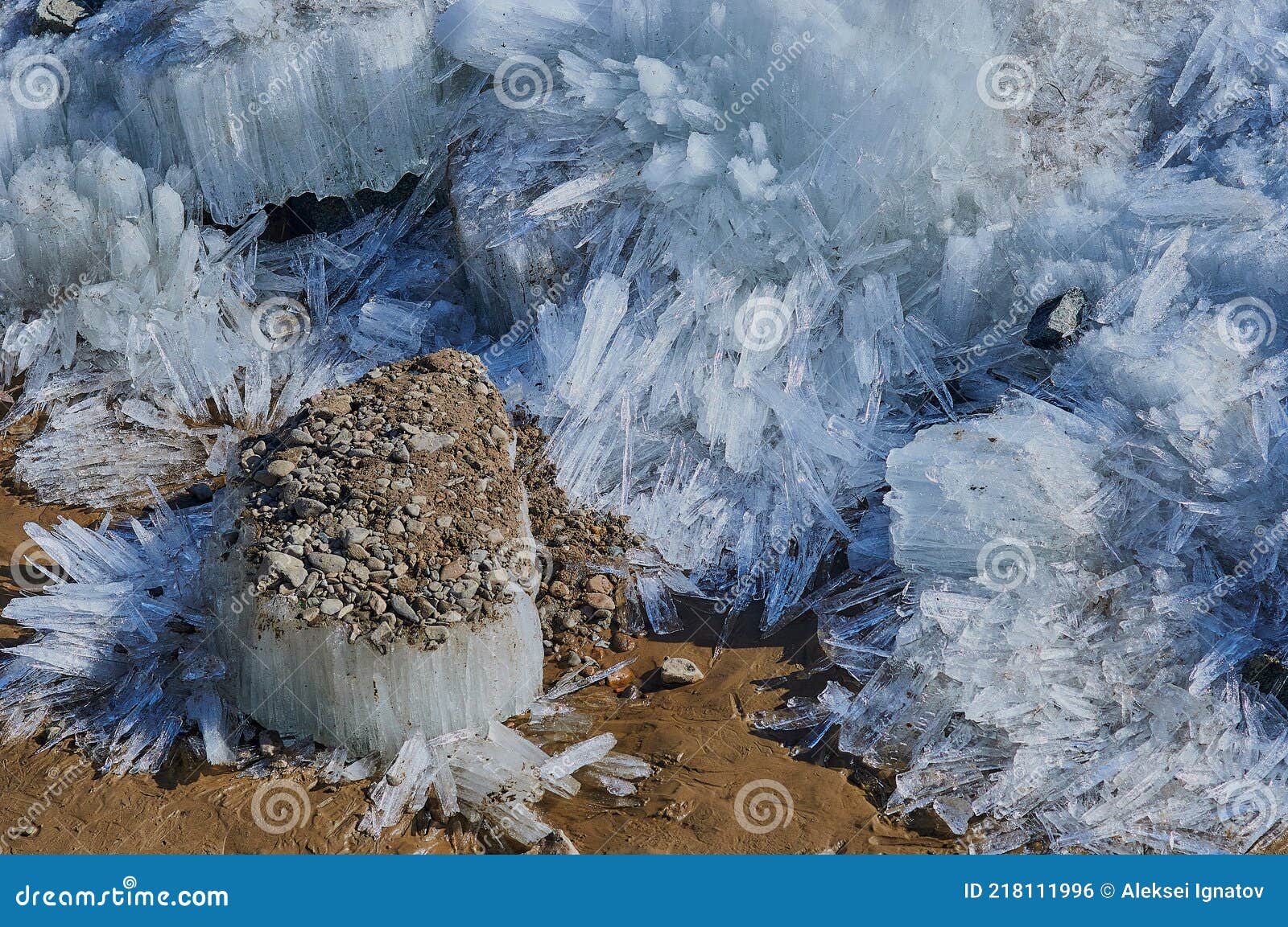 The Sun S Rays Break Down Ice Monoliths into Sharp Rays. Stock Photo ...