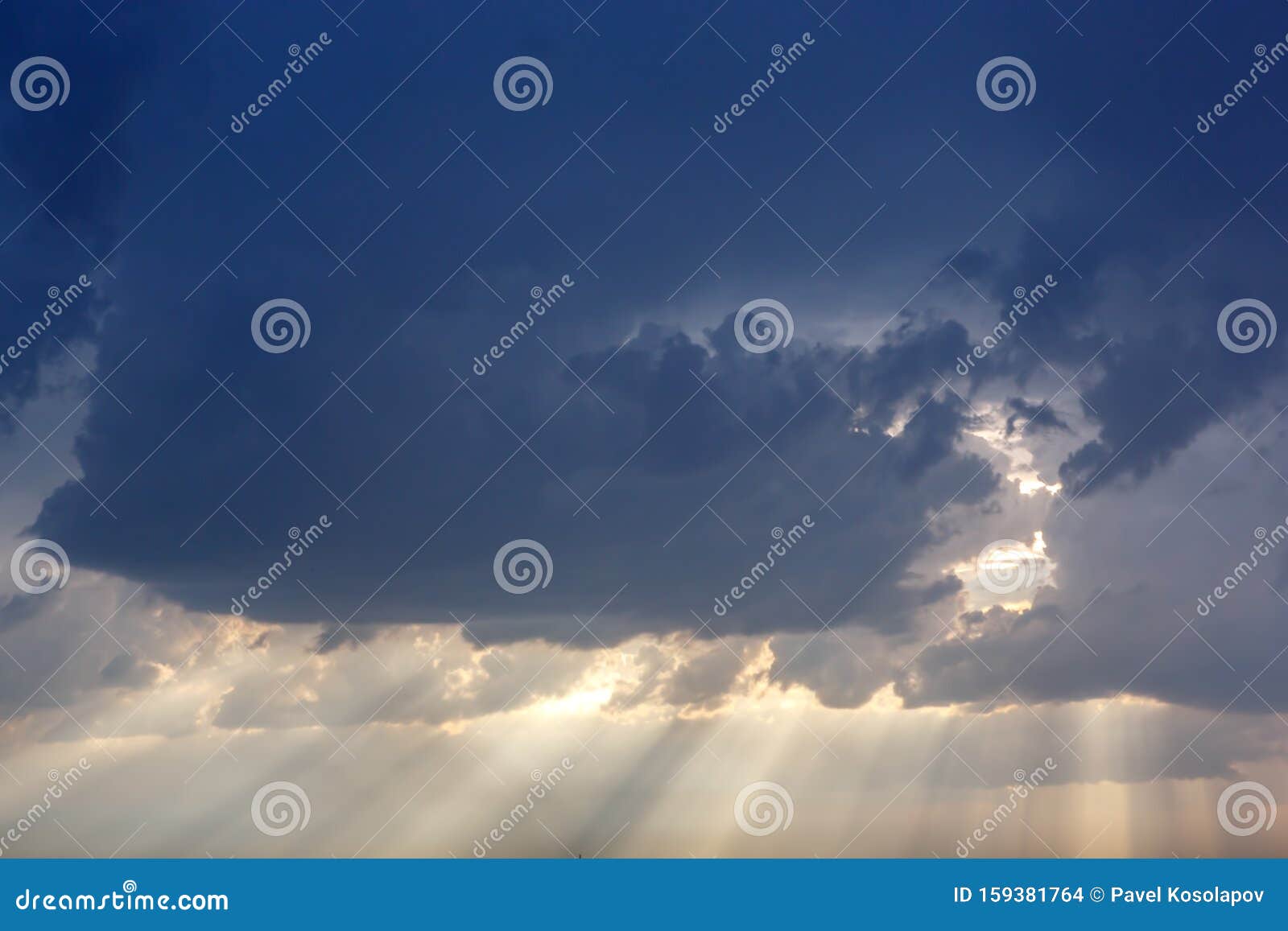 The Sun`s Rays through the Clouds Stock Photo - Image of color, rays ...