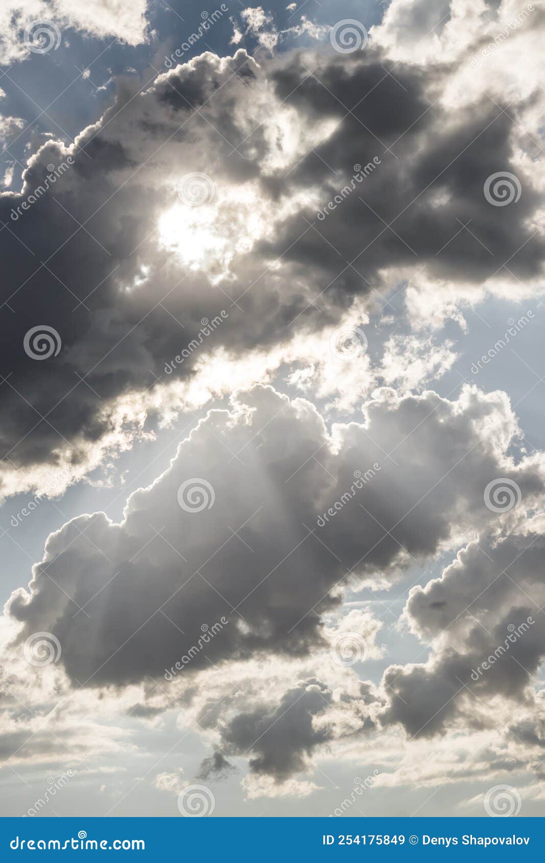 The Sun S Rays Dramatically Break through the Clouds Stock Image ...