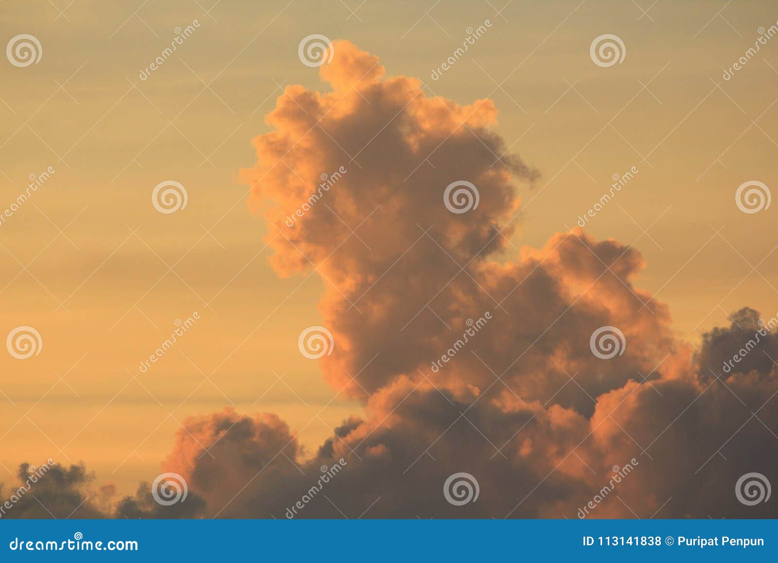 The Sun`s Rays Hit the Clouds. Stock Photo - Image of expand, break ...