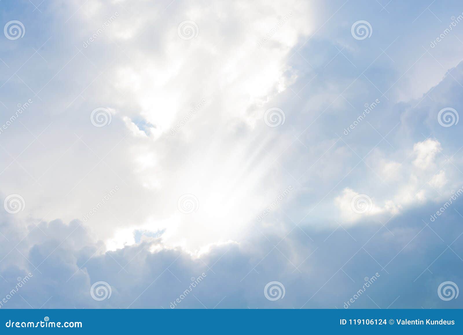 The Sun`s Rays Make Their Way through the Clouds. Heaven`s Heaven ...