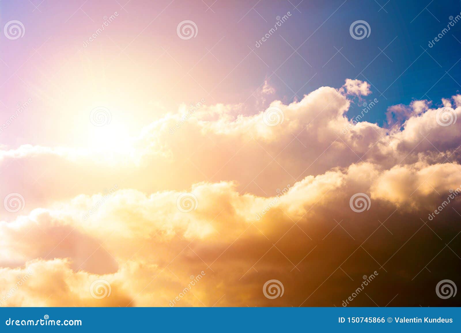 The Sun`s Rays Make Their Way through the Clouds. Heaven`s Heaven ...