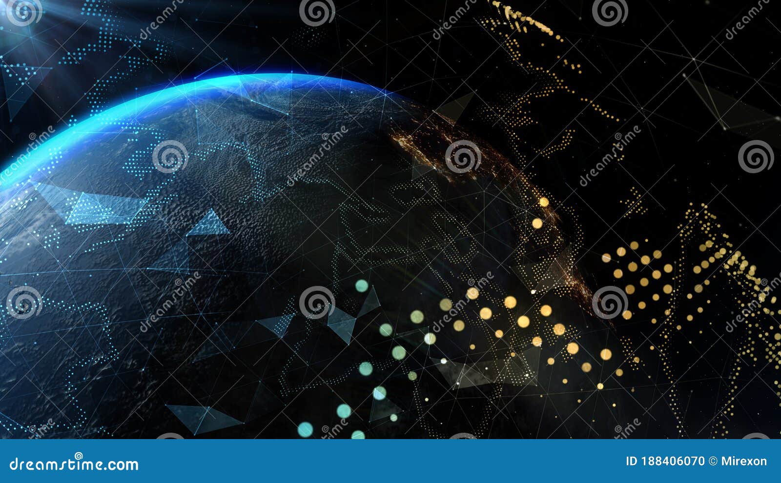 The Sun`s Rays from the Rising Sun Illuminate the Earth in Outer Space ...