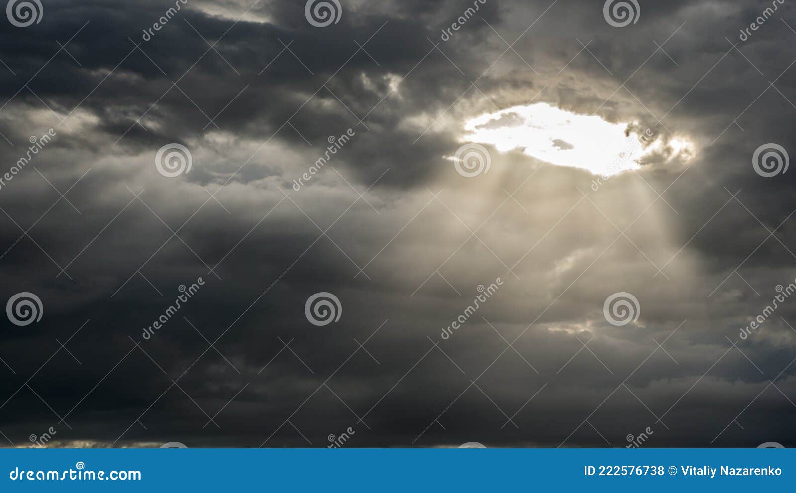 The Sun S Rays Shine through a Hole in the Continuous Cloud Cover Stock ...